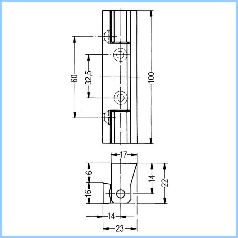 Charnière de porte de frigo RAHBACH 4484-020081 hauteur 22 mm longueur ...